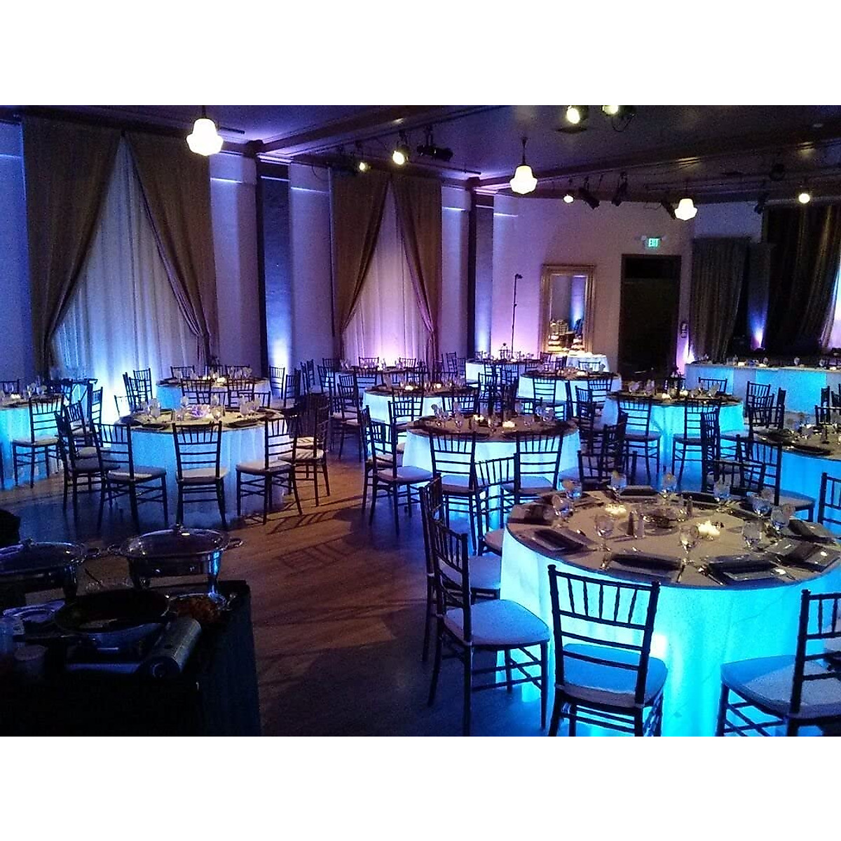 ARDUX 4 PCS Under Table LED Lights for Party - Rechargable 8 LEDs Uplighting with Remote for Cocktail Birthday Centerpiece Holiday Event Indoor Outdoor