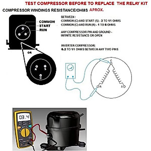 GLOB PRO SOLUTIONS WP4387938 CKD2199 Refrigerator Start Relay & Overload Kit Replacement for and compatible with Whirlpool Estate KitchenAid Kenmore Heavy DUTY