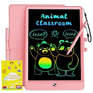 UCIDCI LCD Writing Tablet Doodle Board 10 Inch - Colorful Screen Electronic Toddler Drawing Tablet Drawing Pad, Educational Learning Kids Toys for 3 4 5 6 7 8 Year Old Kids Girls Boys