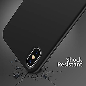 OTOFLY iPhone Xs Max Case,Ultra Slim Fit iPhone Case Liquid Silicone Gel Cover with Full Body Protection Anti-Scratch Shockproof Case Compatible with iPhone Xs Max, [Upgraded Version] (Black)