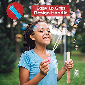 MorTime 24 Pack Bubble Wands for Kids, 8 Colors Bubbles Stick Bulk, 14.6" Easter Party Favor Summer Toy for Children