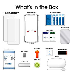 amFilm 3D Curved Screen Protector for Galaxy S21 Ultra 5G 6.8 Inch, Fully Compatible with UltraSonic Fingerprint Scanner, UV Gel Application, Tempered Glass, 2 Pack