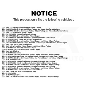 Transit Auto - Front Coated Drilled Slotted Disc Brake Rotors And Semi-Metallic Pads Kit For BMW 328i xDrive 320i 428i 330i 430i Gran Coupe GT 328d 228i 230i KDF-100123