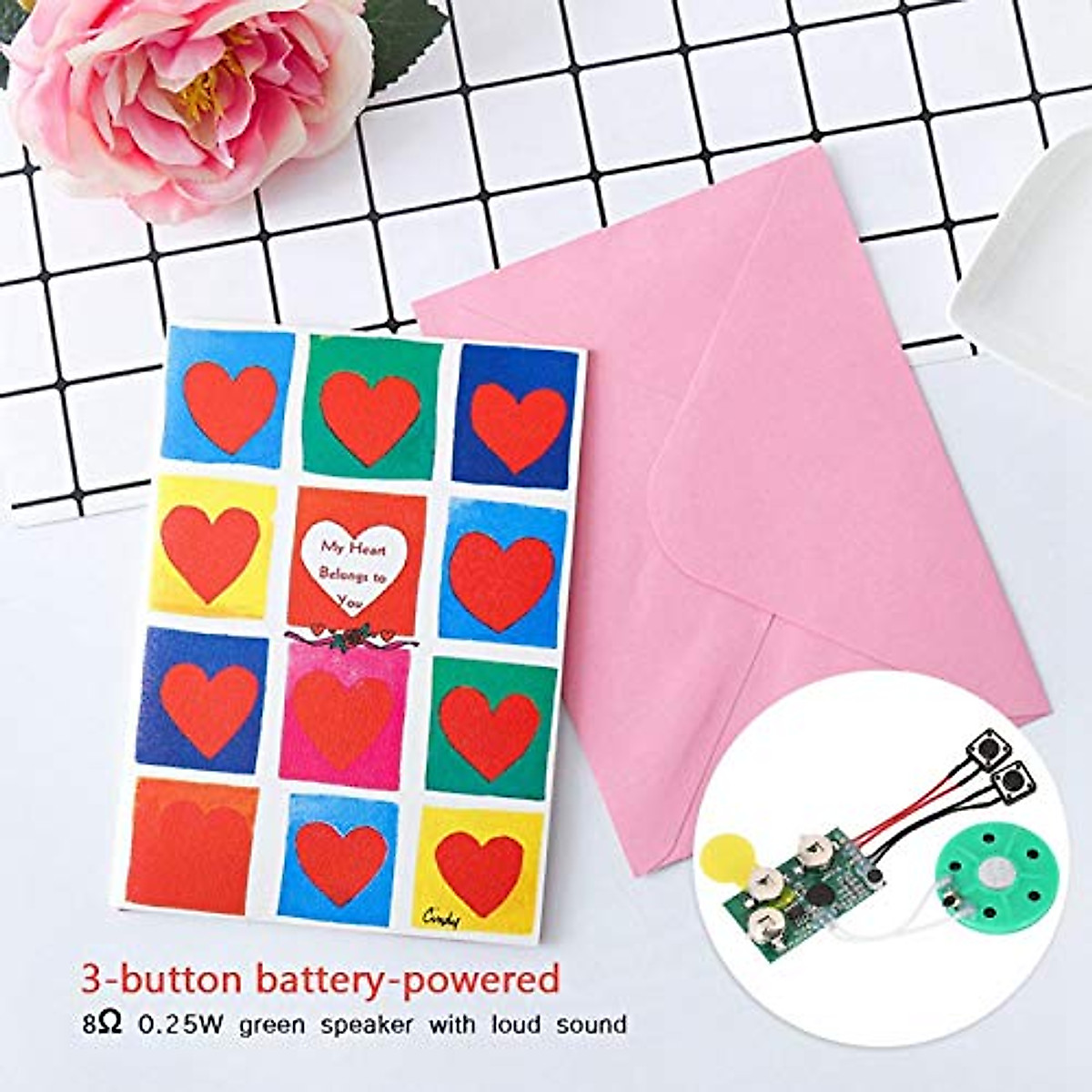 120 Seconds DIY Greeting Card Chip, Recordable Voice Sound Chip Module, Built-in Button Battery for Gift Boxes, Invitations, Handmade Products