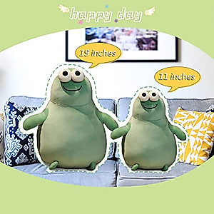 Kawaii Green Frog Plush Toy Frog Stuffed Animal Toys Cute Birthday Frog Plushies Pillow Soft Plushie Doll Gifts for Kids Girls & Boys (Frog,11 inch)