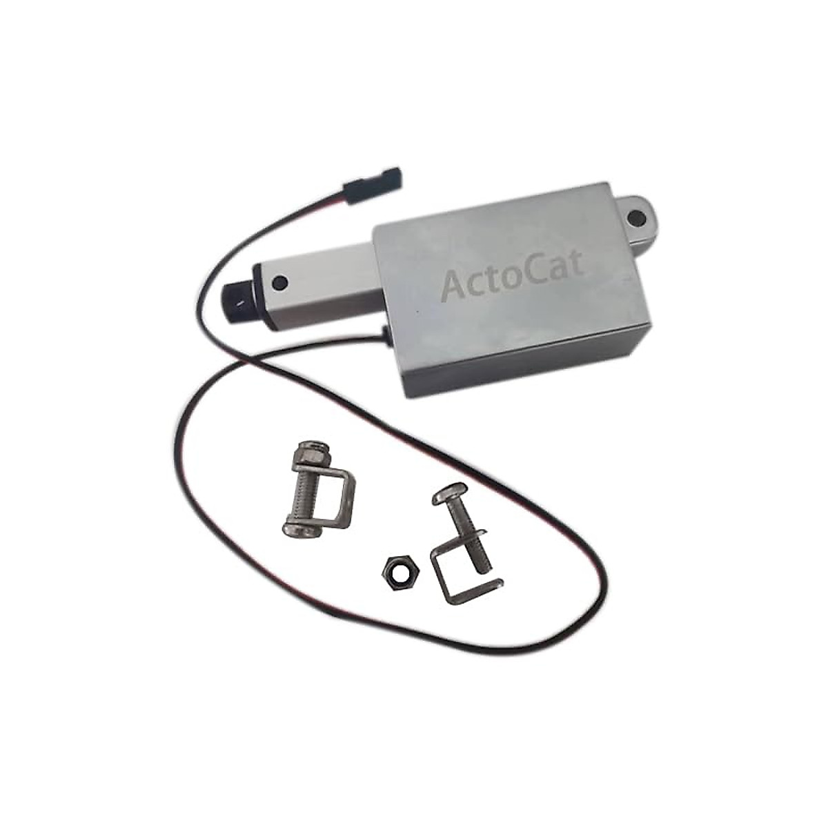 ActoCat Micro Linear Actuator 2" Stroke Mini Size - 22Lbs Force - 12V DC Power with Mounting Brackets, for Window Opener, Robotics, Home Automation