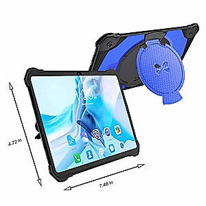 Upgraded HD 7 Inch Android Tablet, IPS High Definition Screen WiFi Bluetooth Voice Call Game Video Learning Tablet SIM Card Communication Function, for Friends (Blue)