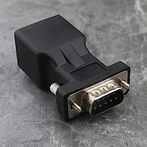 ECSiNG 2PCS 9-Pin RS232 DB9 to RJ45 Serial Adapter Ethernet Converter for Standard 9 Pin D-sub RS-232 Devices Computer Laptop Printer DB9-F to RJ45-F & DB9-M to RJ45-F