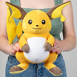 Pokemon 12" Large Raichu Plush - Officially Licensed - Pikachu Evolution Figure - Authentic Soft 12-Inch Stuffed Animal Toy - Valentine's Day & Easter Basket Stuffer Gift for Kids, Boys, Girls - 2+