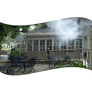 mistcooling Stainless Steel Fan Misting, 12'' Fan 4 Nozzles-Recommended for Fans with 14-18'' Diameter, Shinny Silver Ring