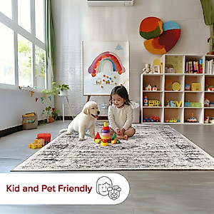 nuLOOM Madisson Vintage Faded Medallion Area Rug, 5' Square, Silver