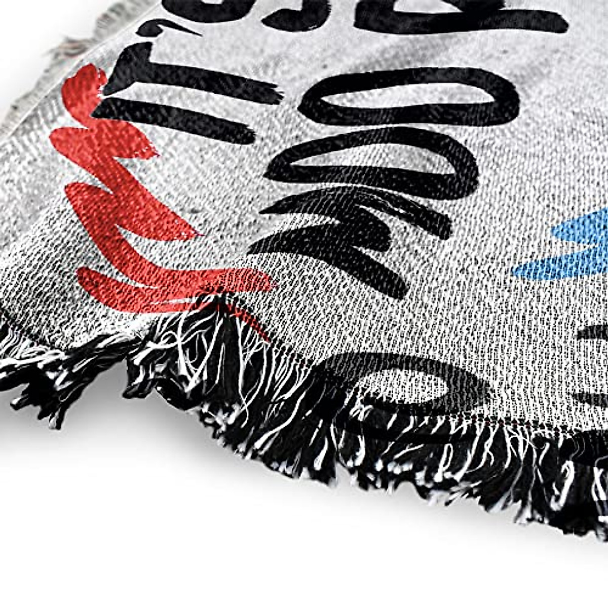 LOGOVISION Friends Blanket, 50"x60" Tag Lines Woven Tapestry Cotton Blend Fringed Throw
