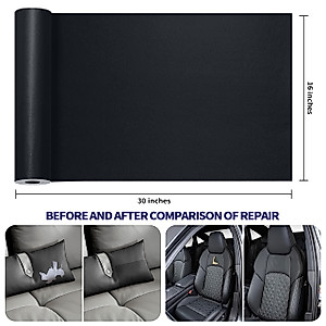 Leather Repair Patch Tape Kit, Self Adhesive Leather Repair for Furniture, Couch, Sofa, Car Seats,Office Chair,Vinyl Repair Kit.30inx16in