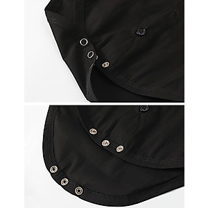 A&J DESIGN Baby Boy Button Down Shirt Infant Dress Bodysuit Gentlemen Long Sleeve One Piece Formal Rompers 12-18 Months Black