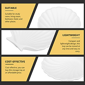 Cabilock Shell Trinket Tray Ornament Tray Clam Shell Jewelry Dish Ceramic Jewelry Tray Ceramic Ring Holder Bracelet Holder Earring Holder Engagement Trinket Tray Dining Room Table Decor