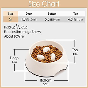 SUPERDESIGN Dog Slow Feeder Bowl 1/2 Cup Slow Feeding Dog Cat Bowls Slow Down Dog Bowl for Small Medium Large Breed Fun Feeder Slow Bowl Gulping Puppy Slow Feeder Bowl for Dry Wet Raw Food Non-Slip