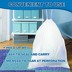 T.FORING 8 Gallon Trash Bags Drawstring 1.2 Mil - 100 Count White Medium Garbage Bags Unscented, 30 Liter Thick Plastic Trash Can Liners for Home Kitchen Bathroom