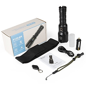 SKNSL Flashlights High Lumens Rechargeable - 900,000 Lumen High Power Flashlight, 5 Modes with Long Runtime, IPX6 Waterproof, High Powered Flash Light for Camping, Outdoors