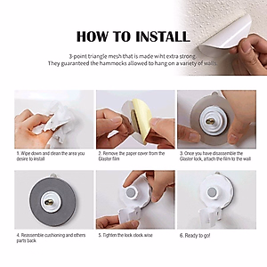 Eutuxia Toy Storage Hammock + Hooks Bundle. Large Organizer for Stuffed Animals, Balls, Toys, Etc. Great Way to Organize Kids & Children's Rooms, Bathrooms. Secure Mesh Net with Strong Adhesive Hooks.