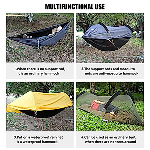 Camping Hammock with Mosquito Net and Rainfly Cover,Camping Hammock,Lightweight Portable Hammock,Waterproof Camping Hammock for Outdoor Backpacking Hiking Travel (Camouflage)