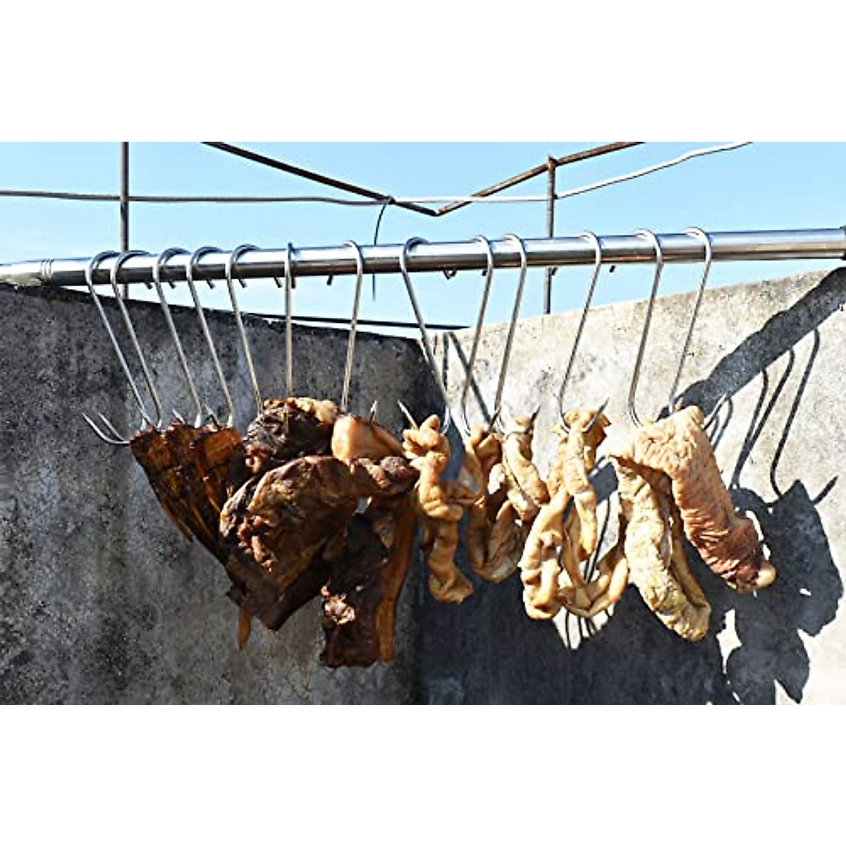 Alele 20p Meat Hooks,Stainless Steel Butcher Hooks Meat Hook Tool for Poultry Processing Smoking Drying Hanging BBQ (fba-Meat Hook 6inch 20pack 4mm)