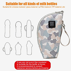Portable Bottle Warmer, Milk Drink Heat Keeper USB Baby Bottle Warmer for Car Travel Indoor Outdoor Infant Bottle Thermostat 3 Gear Keep Warm(Camouflage)
