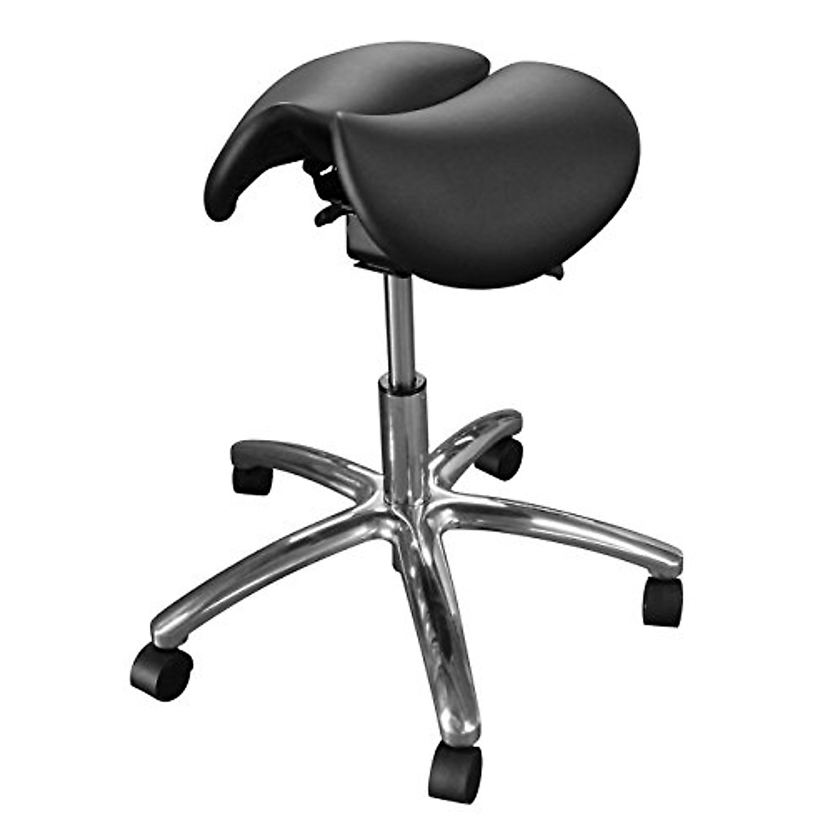 Dentists Unite 4030 Professional Dental Stool, Split Seat Saddle Stool, Ergonomic, Black