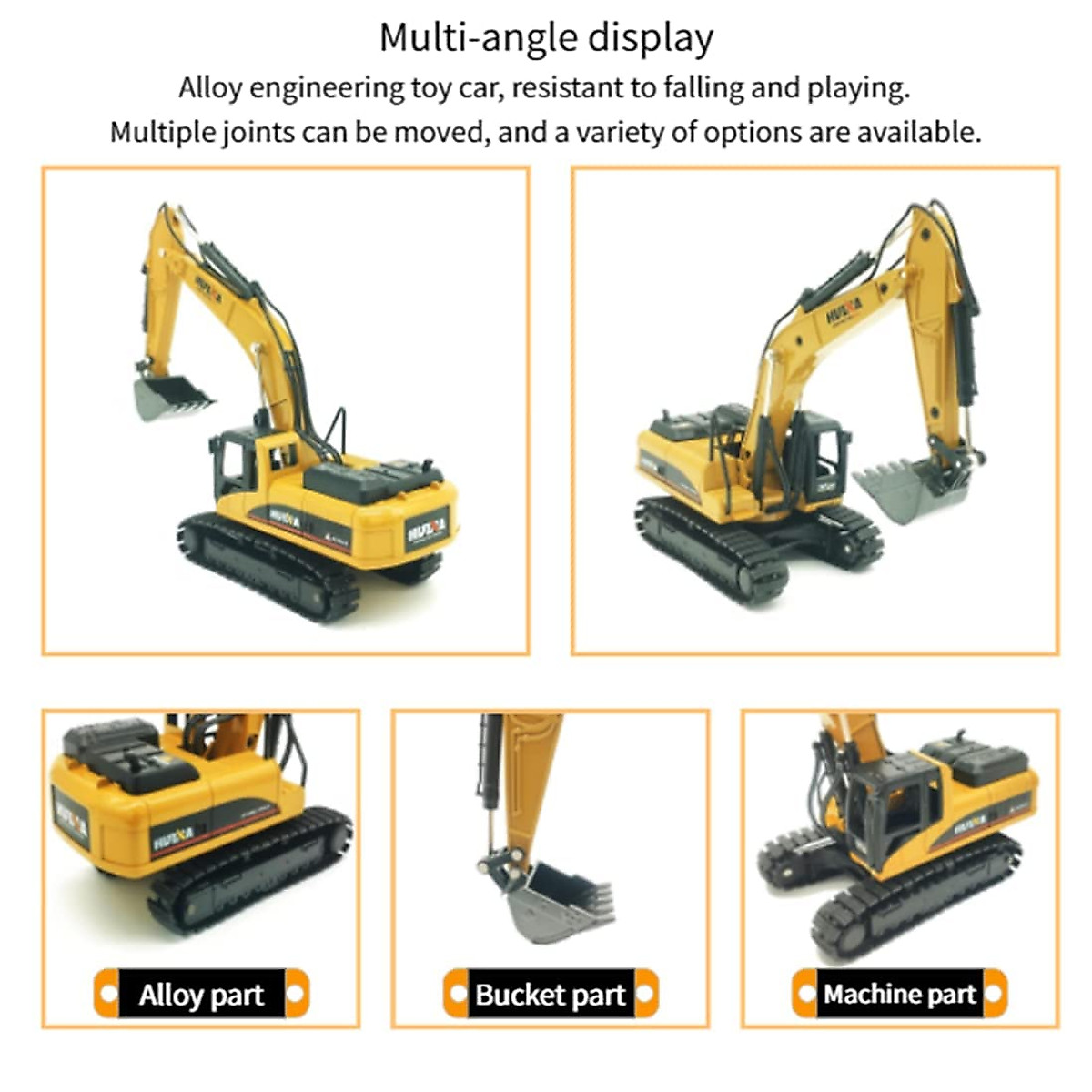 Excavator Toys Sturdy Metal Construction Vehicles Precisely Crafted Metal Excavator Perfect for Display and Play, 1:50 Scale Realistic Detail Classic Toys Indoor/Outdoor Play, Ideal Sand/Beach Toy