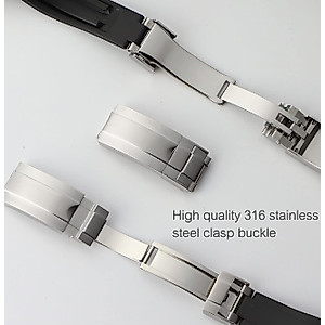 Sight Focus 20mm Rubber Watch Band For Rolex Daytona,Submariner 40,Yacht-Master 40,GMT-Master 40,Sea Dweller 40,Air-King 40,Datejust 36,Day-Date 36/40,Explorer 39/40,Milgauss 40,Oyster Perpetual 39,Wristband for TUDOR Omega/Seiko/CITIZEN Watchband Strap