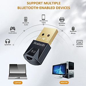 Universal USB Receiver for Wireless Keyboard,Unifying Receiver,Wireless Mouse USB Adapter,External Bluetooth Adapter,Realtek Chips,Stable Performance,Support Win10/8/7,for Laptop,Headset,Speakers