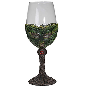 SUMMIT COLLECTION Mythical Forest Spirit Greenman Deity 16 fl oz Wine Glass Stemware Goblet Chalice Kitchen Home Decor