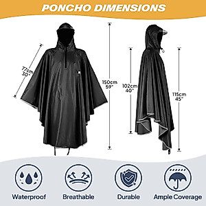 ANYOO Waterproof Rain Poncho Bike Bicycle Rain Capes Lightweight Compact Reusable for Adults