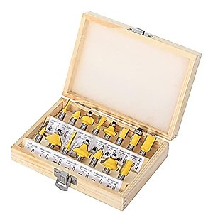 AXSDXA 15 Pcs Router Bits 1/4 Shank Router Bits Set Beginner Router Bit Kit for DIY, Woodworking Project with Storage Case
