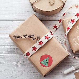 Patterned Holiday Trees Christmas Stickers / 8 Alternating Floral Holiday Tree Designs / 500 Christmas Labels / 1.5" Evergreen Tree Silhouettes