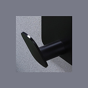 DELITON 8 Pack Adhesive Towel Hooks - Bathroom Towel Hooks/Wall Hooks for Hanging Coat Robe Stick on Bathroom or Kitchen Matte Black Stainless Steel