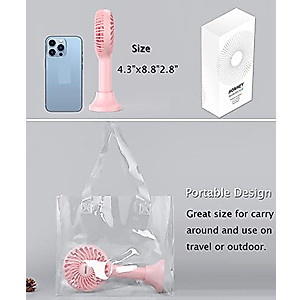 HonHey Handheld Fan, 5000 mAh Portable Fan[8-25H Working Time] with Rechargeable Battery, 4 Speed Personal Cooling Desk Fan with Power Bank, Mini Hand Held Operated Makeup Fan for Women Outdoor