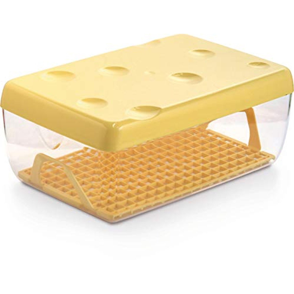Snips 12.5-Cup Cheese Keeper with Drain and Bottom Grid, yellow