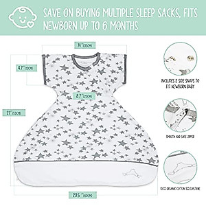 Swaddle Sack with Arms Up, Allows Babies Hips to Move Freely, fits Newborn Babies 0-6 Months, 8-18 lbs, Arms in/Out Transition Swaddle Sack, Baby Sleep Sack, Organic Cotton