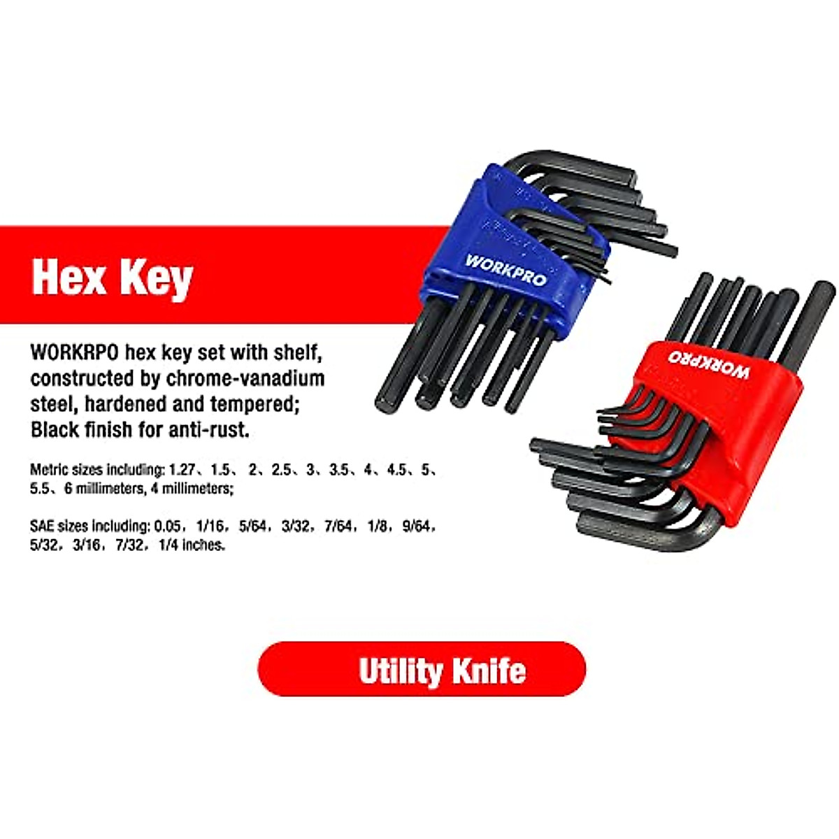 WORKPRO 408-Piece Mechanics Tool Set, General Household Home Repair Tool Kit with 3-Drawer Heavy Duty Metal Box, Hand Tool Kit Set 1 Pack