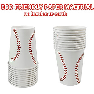 EaciTown Baseball Party Cups Bulk 9OZ Paper Beverage Baseball Cups Baseball Party Decorations Game Day Baseball Baby Shower Baseball Birthday Party Supplies (30), Standard