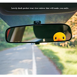 LUAATT Duck Peeker Rear View Mirror/Windshield Decal,2 Pcs Cute Duck Car Mirror Sticker Vinyl Truck Window Sticker