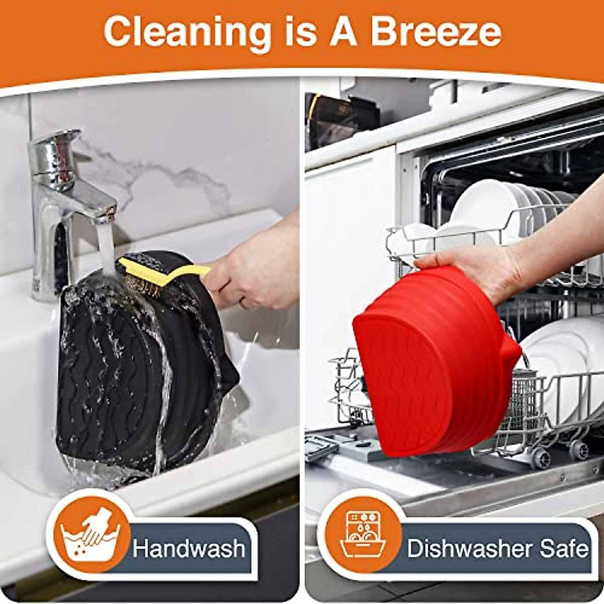 Silicone Slow Cooker Liners Slow Cooker Divider Liner Silicone Insert for Crockpot Resuable & Leakproof Cooking Liner for 6QT Oval Slow Cookers Kitchen Accessories BPA Free Dishwasher Safe