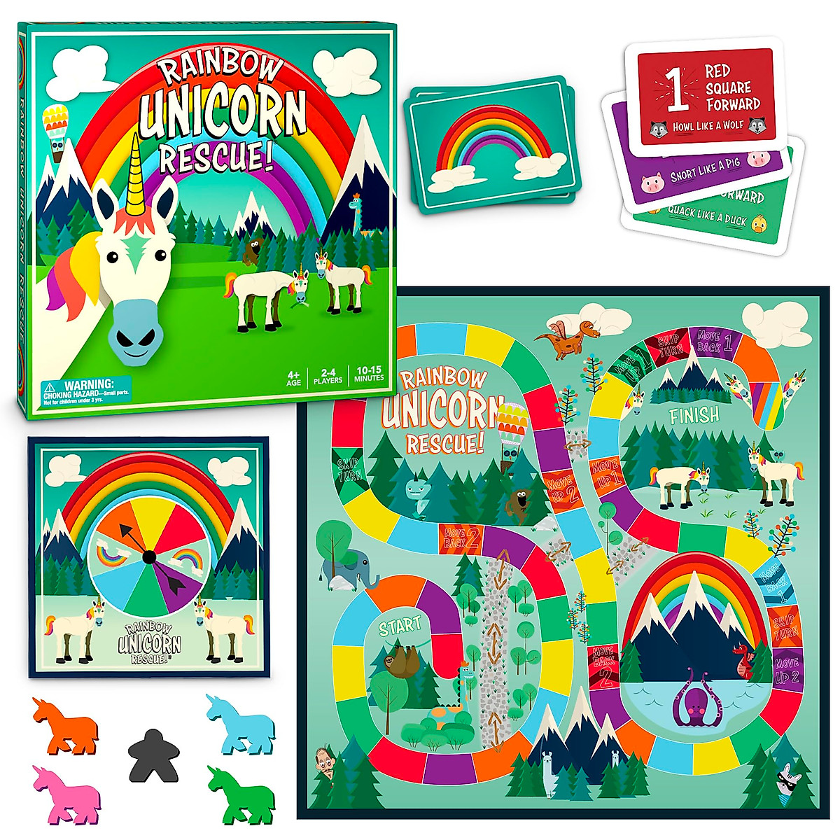 Rainbow Unicorn Rescue - Board Game for Kids Ages 4-8, Fun Family Board Games, Games for 4+ Year Olds, Kids Games for 4+ Year Old Birthday Gift, Unicorn Toy for Girls and Boys, Cooperative Board Games