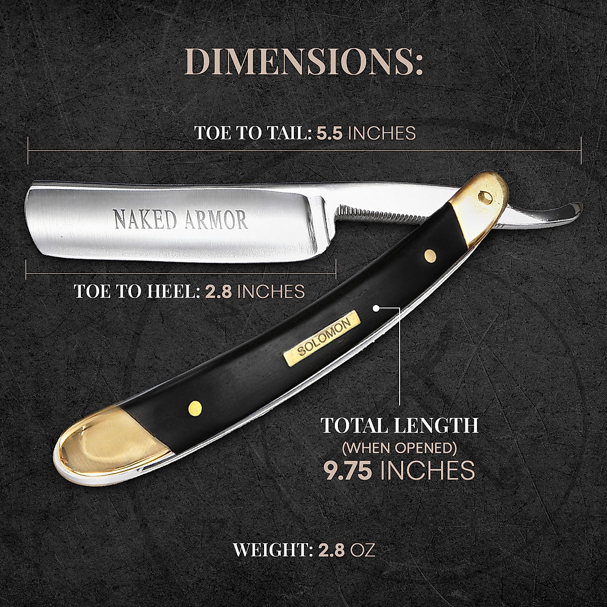 Best Straight Razor Set - Shave Ready Straight Razor Kit, Solid Straight Razor Shaver, Biblical Wood Straight Razor, Japanese Steel, Mens Straight Razor, Best Gifts For Men (Black)