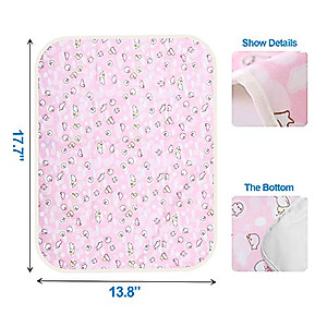 kathson 4 Pack Guinea Pig Cage Liner Hamster Cage Bedding Pad Reusable Pee Pads Super Absorbent Waterproof Food Mat for Small Animals