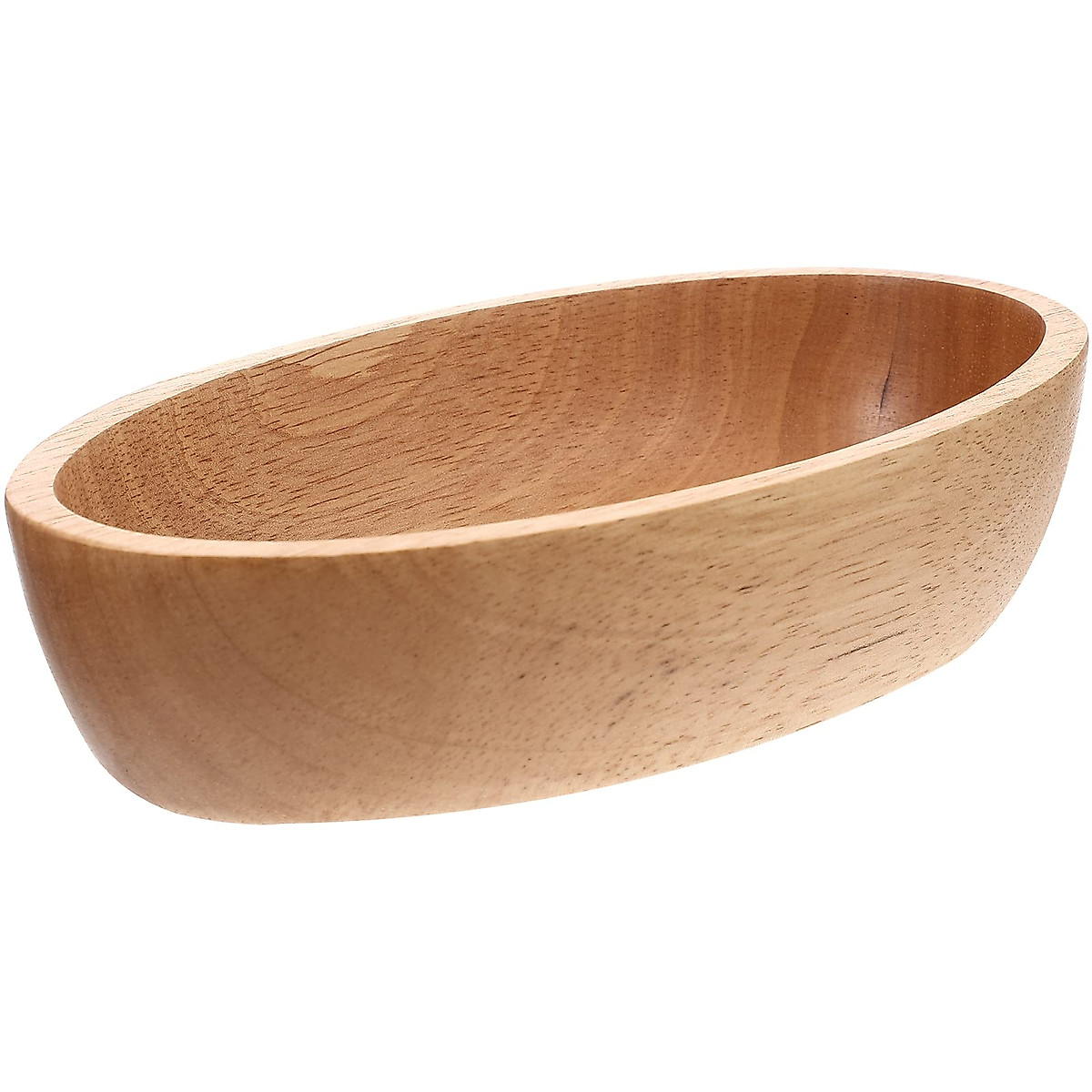 Zerodeko Wooden Bowl, Boat Shaped Long Wood Dough Bowl Decorative Serving Tray for Food, Bread, Fruits, Snack, Dessert Plate Tabletop Centerpiece Decor for Home, Kitchen, Dining