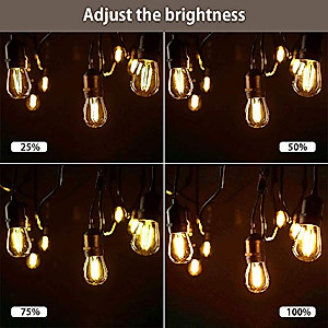 Banord Outdoor Dimmer, Max. 360W Plug-in Dimmer Switch for LED String Lights, Wireless Remote Control Dimming Controller with 4 Brightness Mode