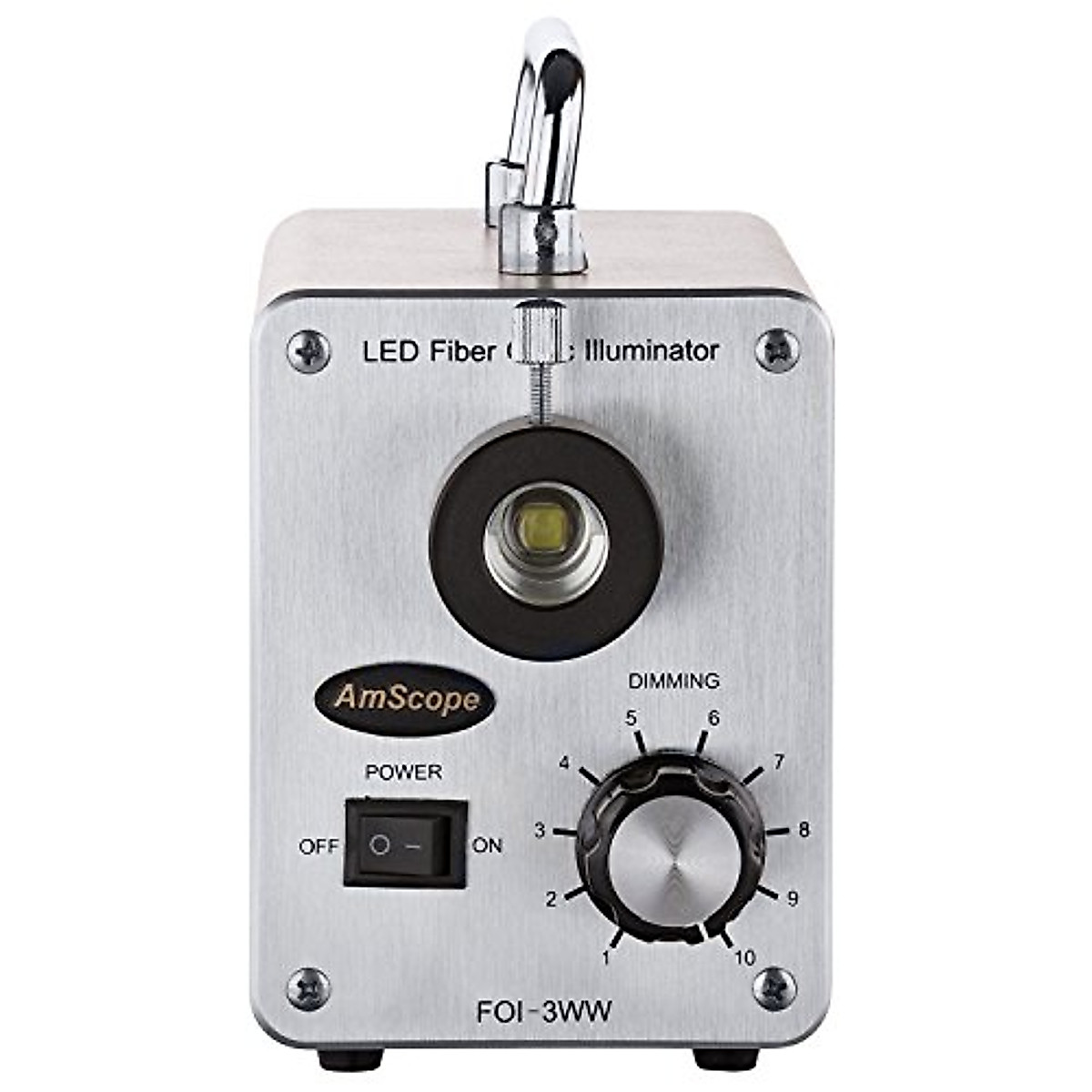 AmScope LED-30WY 30W LED Fiber Optic Dual Gooseneck Lights Microscope Illuminator