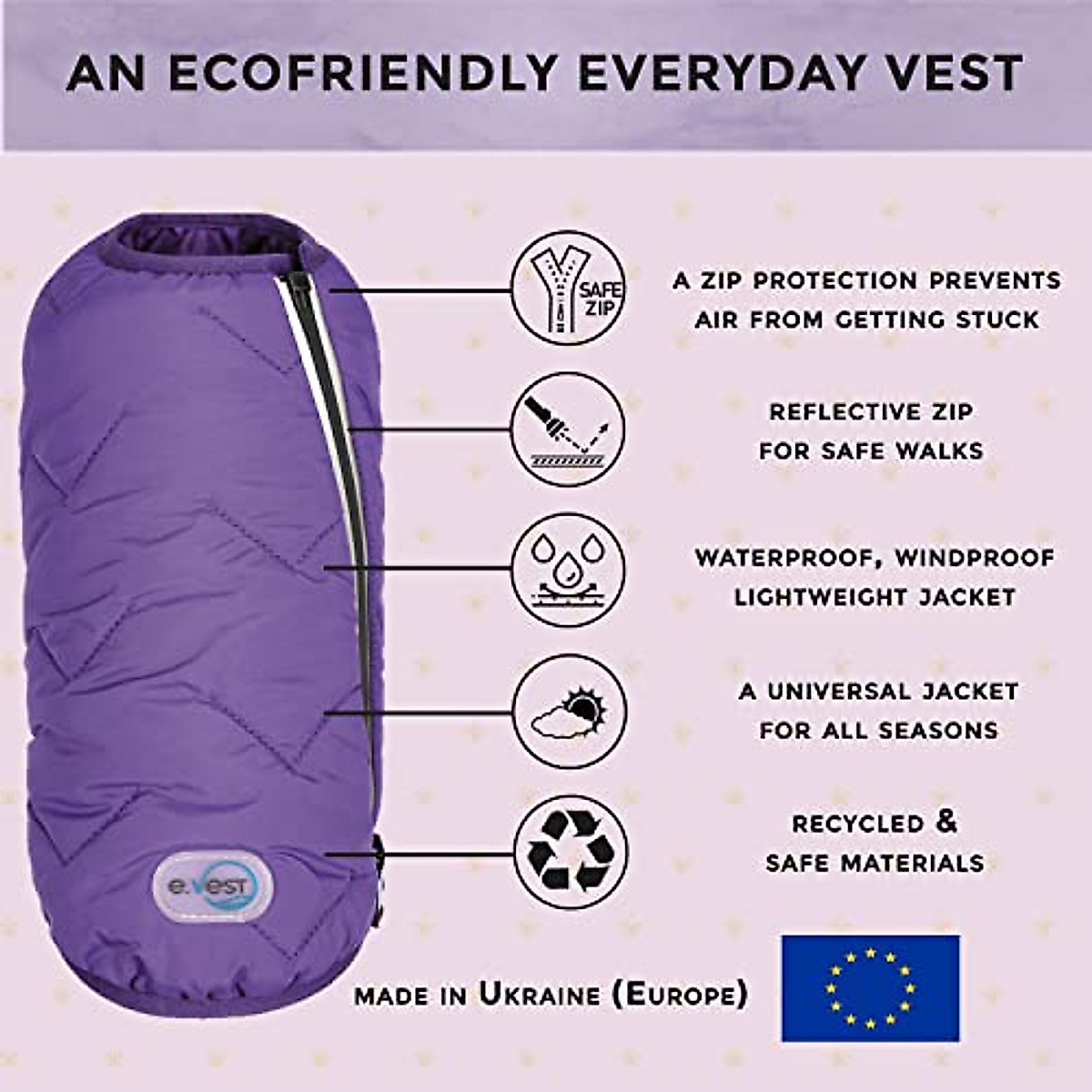 Bonne et Filou Sustainable Dog Jacket Vest Made in Ukraine with Premium Recycled Materials - Lightweight Warm Waterproof Windproof Winter Dog Coat Outfit for Cold Weather(Medium-2, Orange)