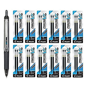 Pilot Precise V7 RT Rolling Ball, Fine Point, Black Ink 1 Pen & 24 Refills